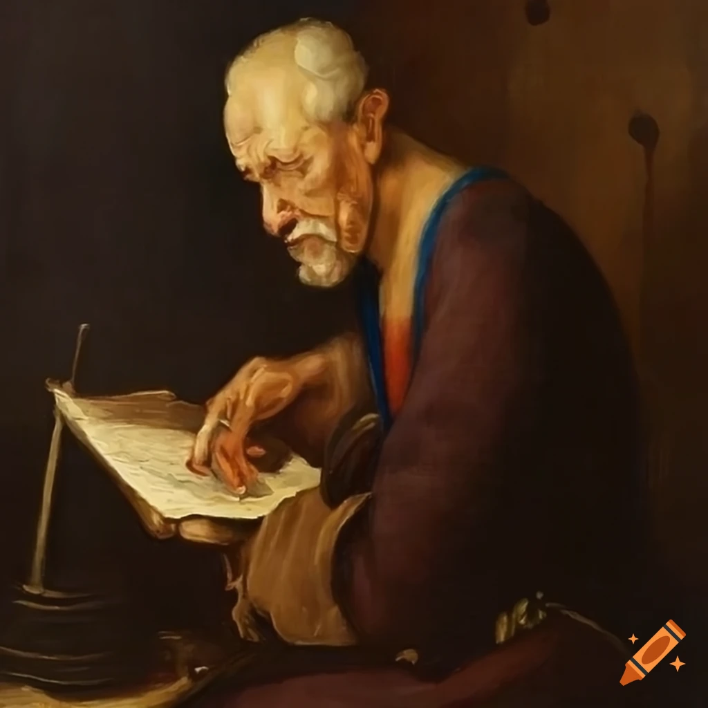 Renaissance paintings of men thinking and working on Craiyon