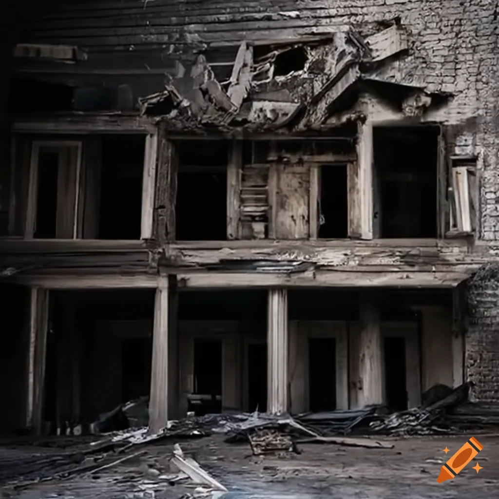Rustic broken building in a remote location on Craiyon