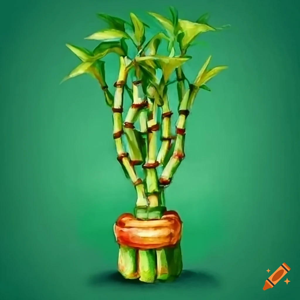 Lucky bamboo plant with plaited pattern on Craiyon
