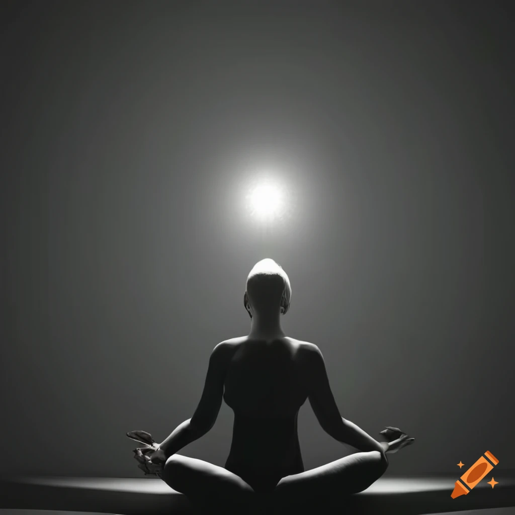 Minimalist design of a person meditating with calming vibes on Craiyon