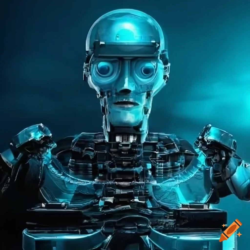 Automation in a large company with robots taking over on Craiyon