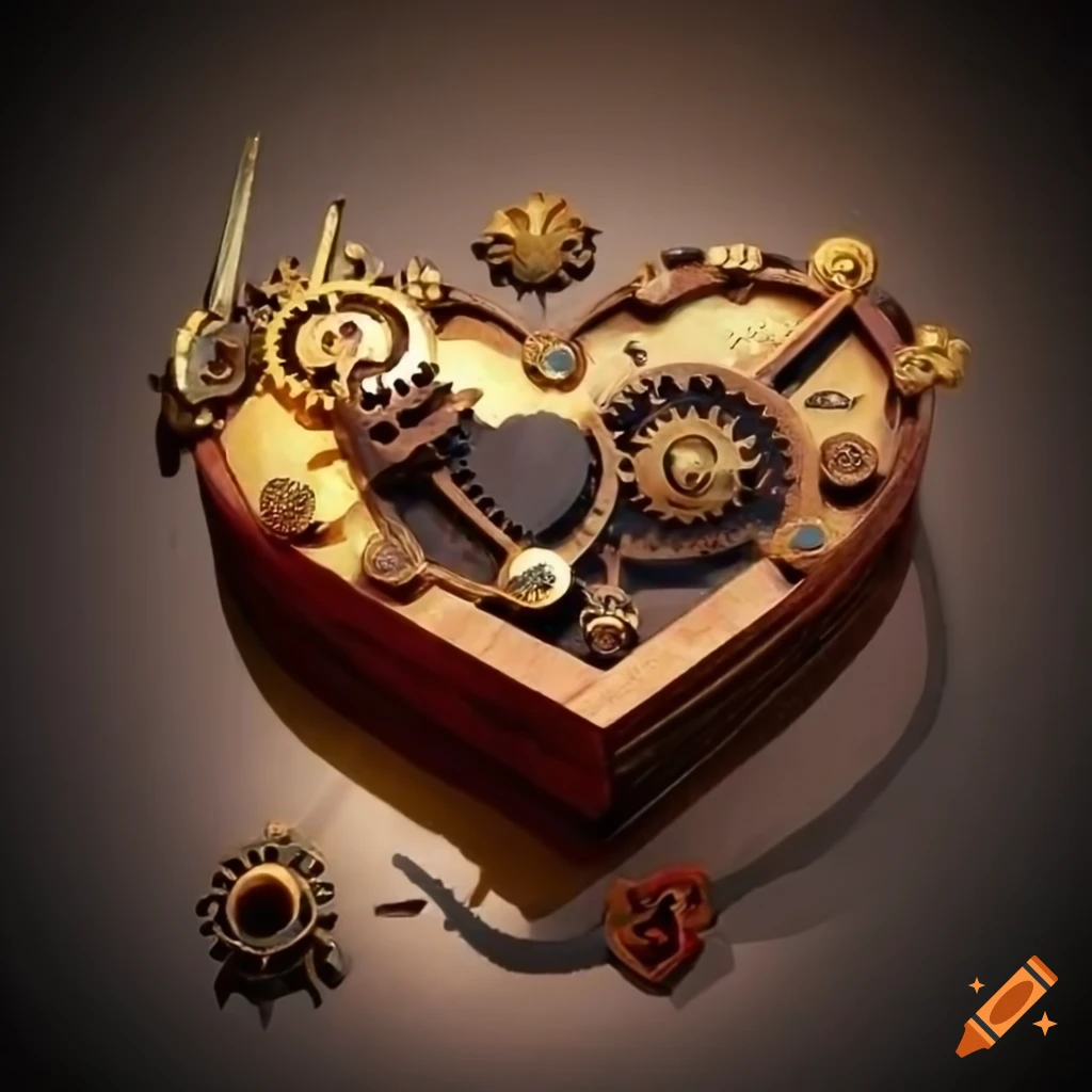 Steampunk heart box on Craiyon