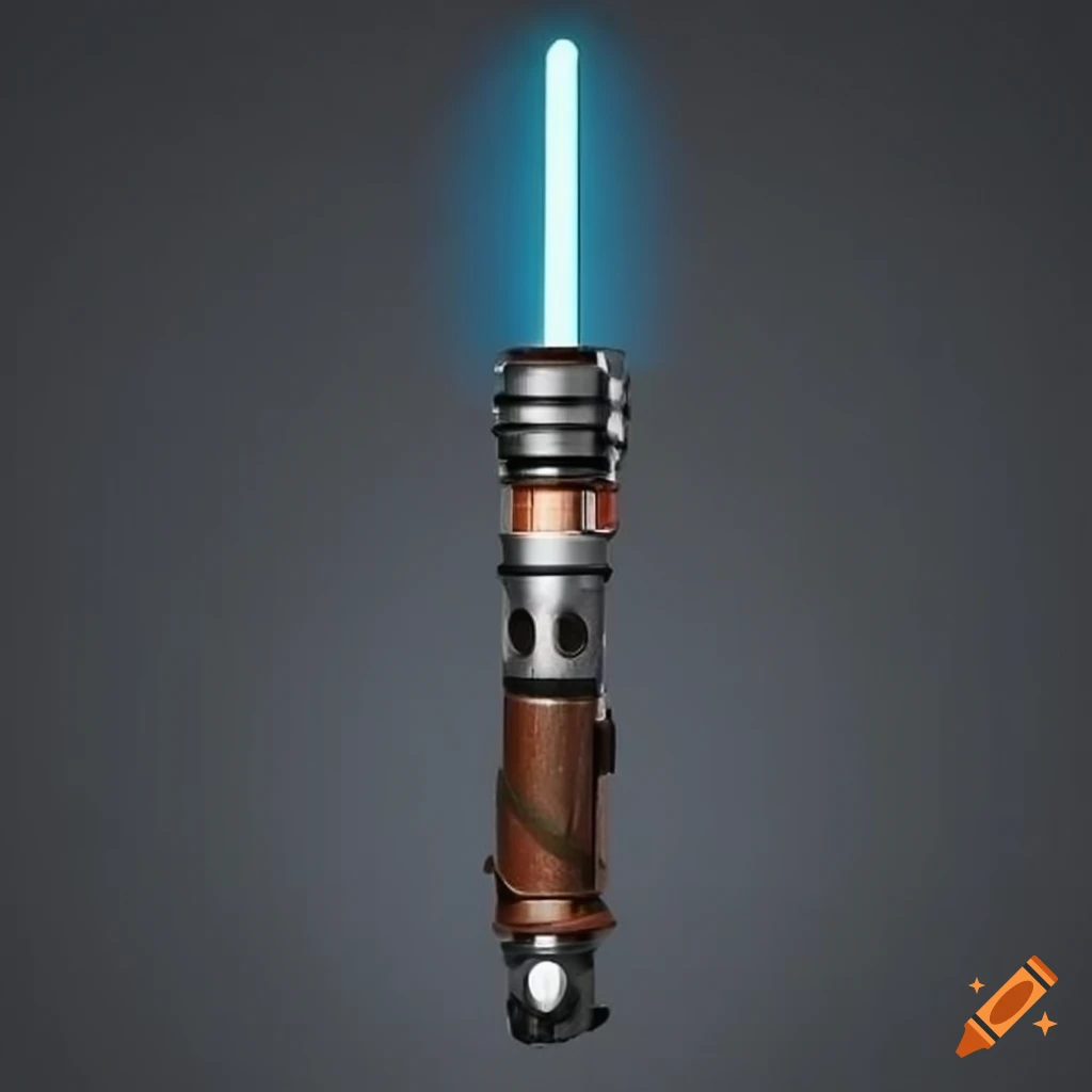 Highly detailed wood and gunmetal lightsaber on Craiyon