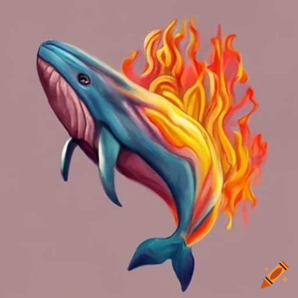 Flame whale on Craiyon