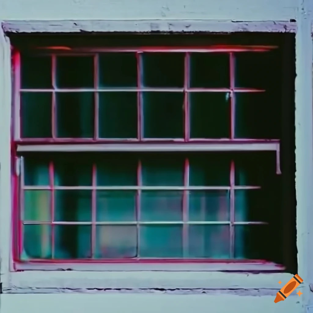 80s vhs footage of a window on a white wall on Craiyon