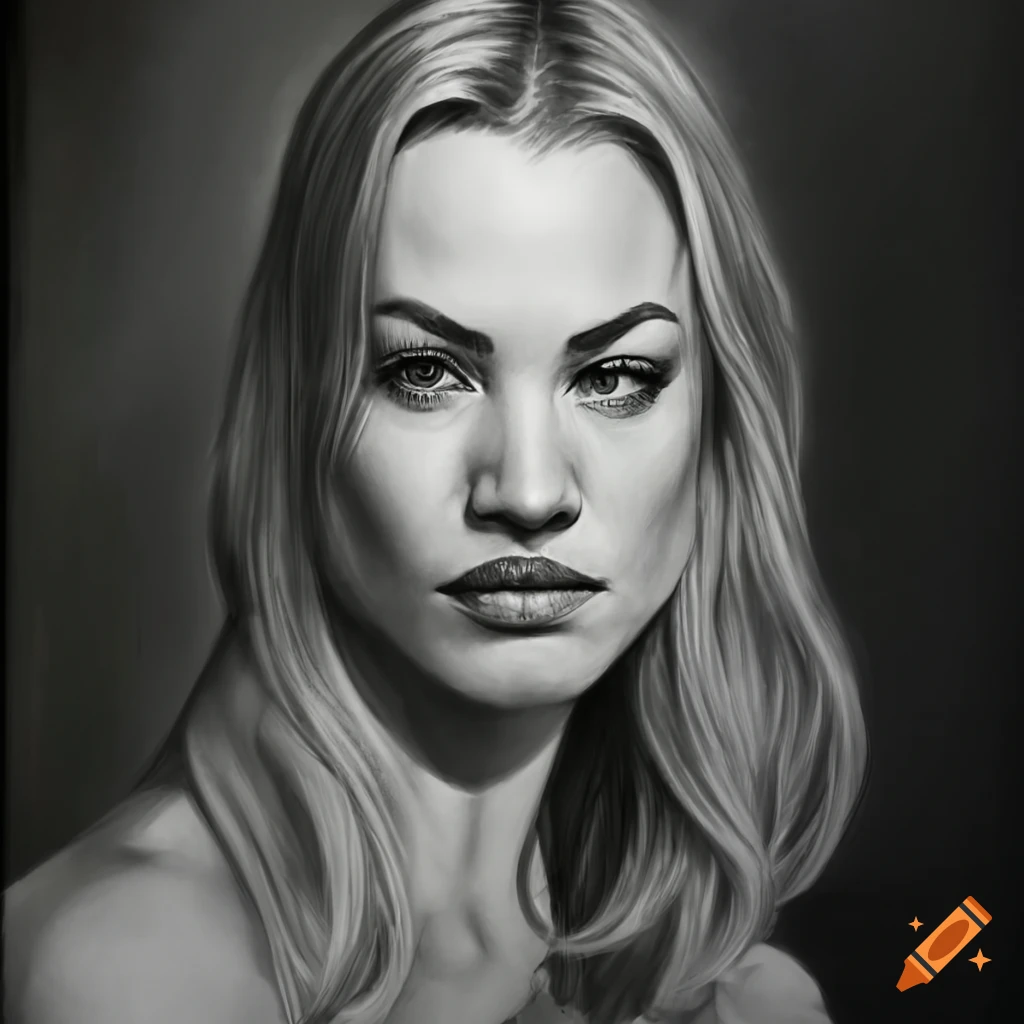 Hyperrealistic graphite drawing of yvonne strahovski on Craiyon