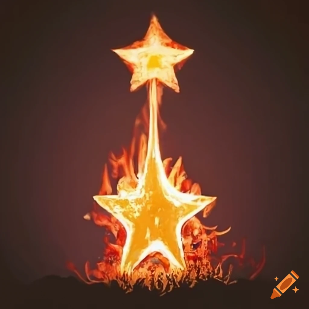 Two stars burning on a tree on Craiyon