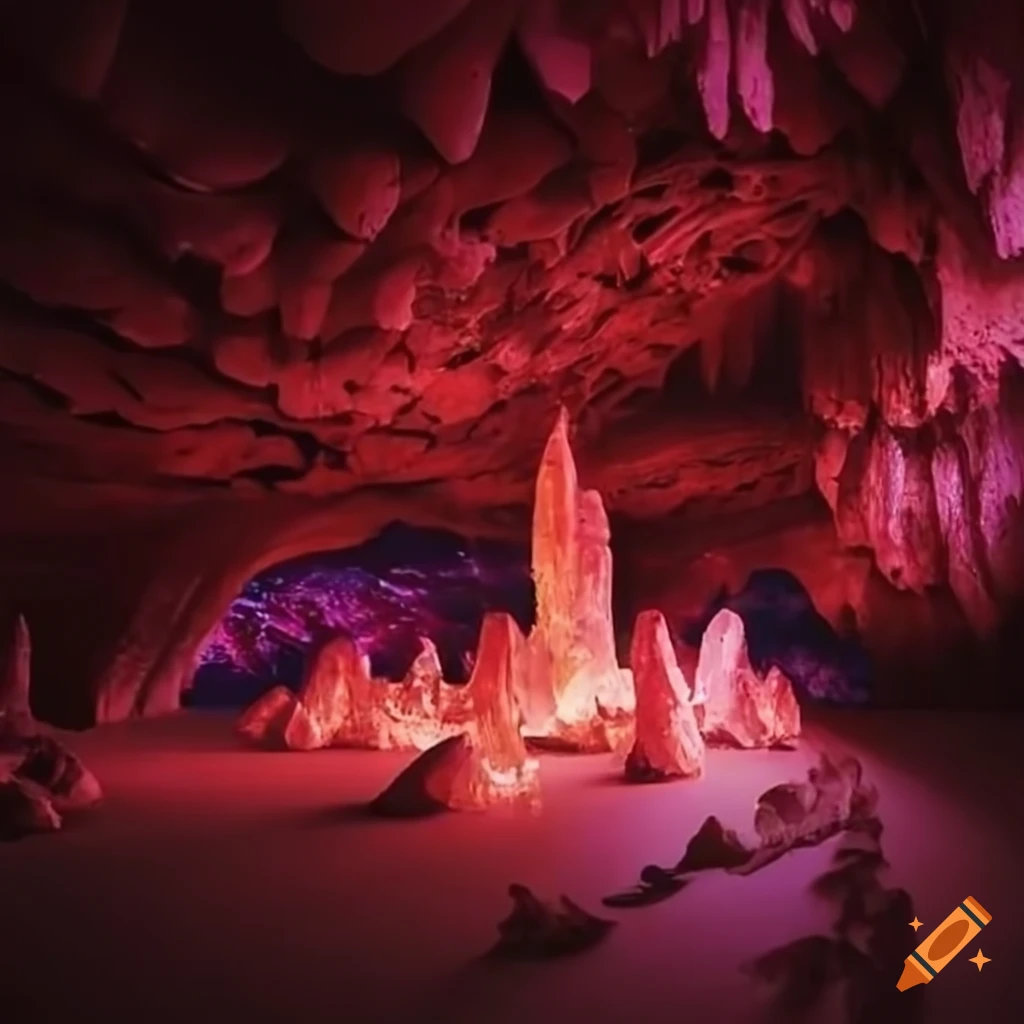 Ruby crystal cave on Craiyon