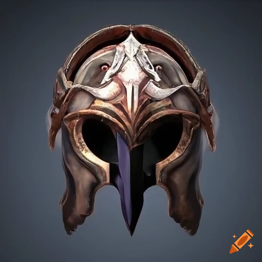 Front view of elite champion fantasy magic helmet on Craiyon