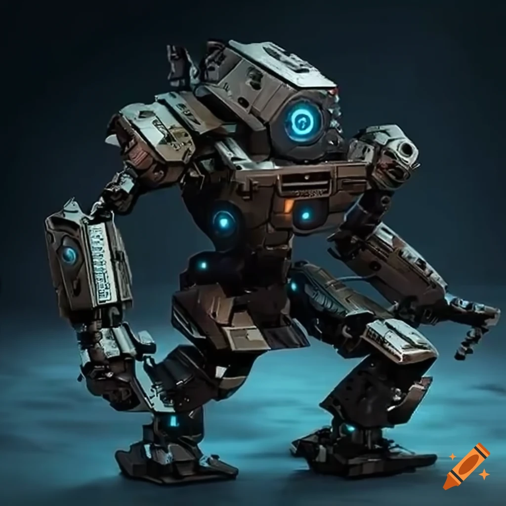 Rugged robot warrior on Craiyon