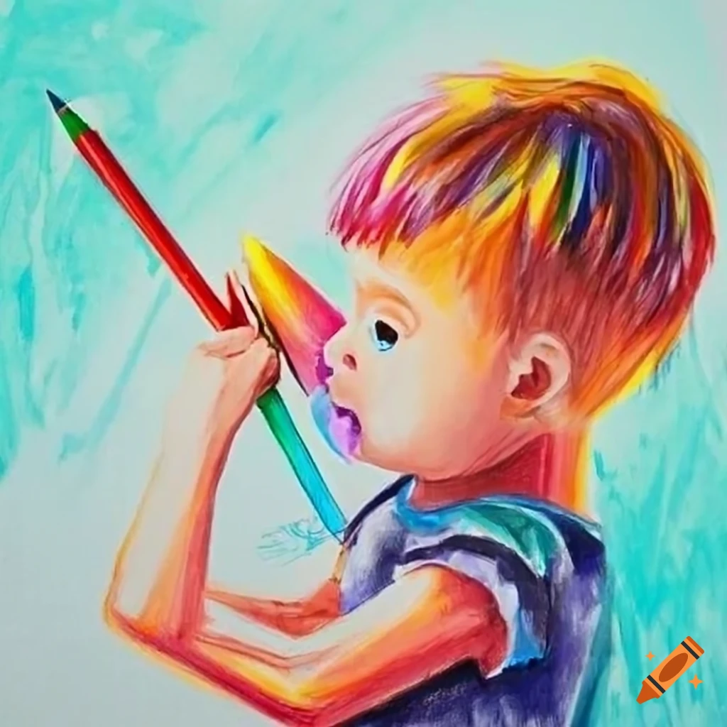 Playing kid drawing on Craiyon