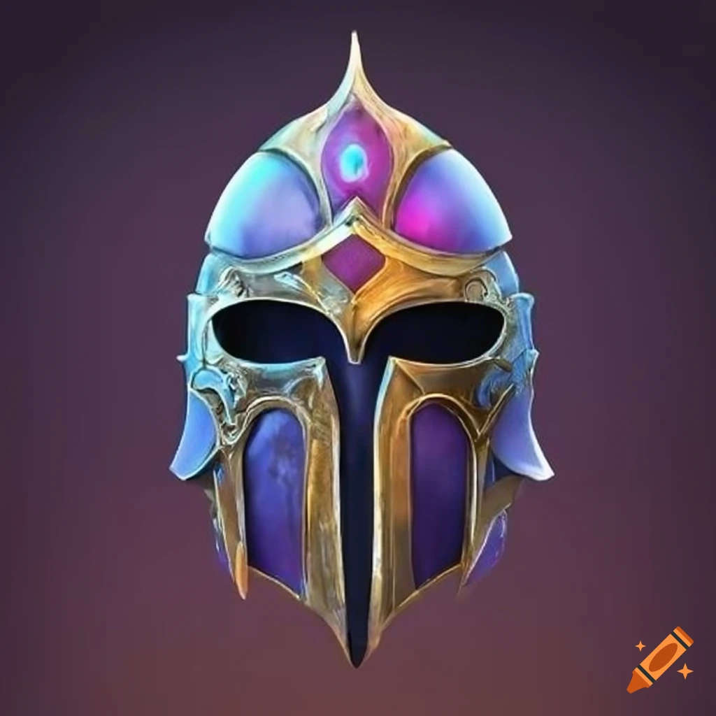 Front view of elite champion fantasy magic helmet on Craiyon