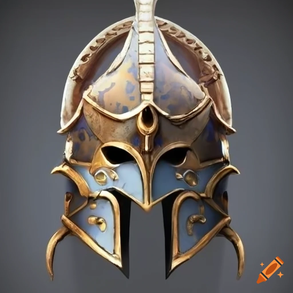 Elite champion fantasy magic helmet, front view on Craiyon