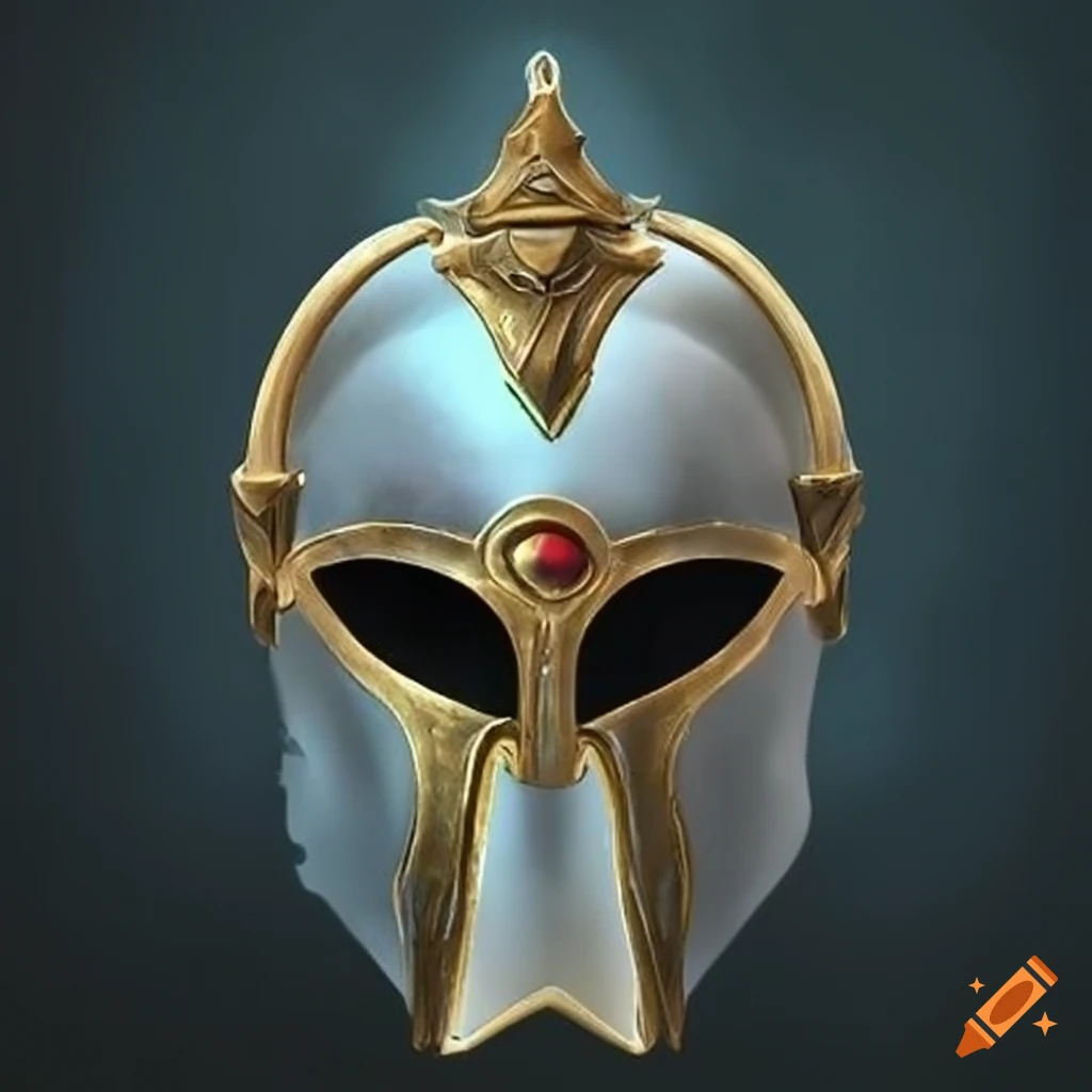 Front view of elite champion fantasy magic helmet on Craiyon