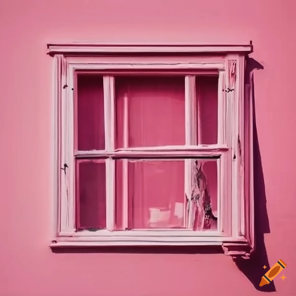 Window on a pink wall on Craiyon