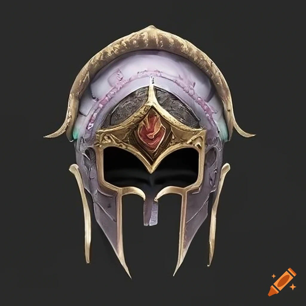Front view of elite champion fantasy magic helmet on Craiyon
