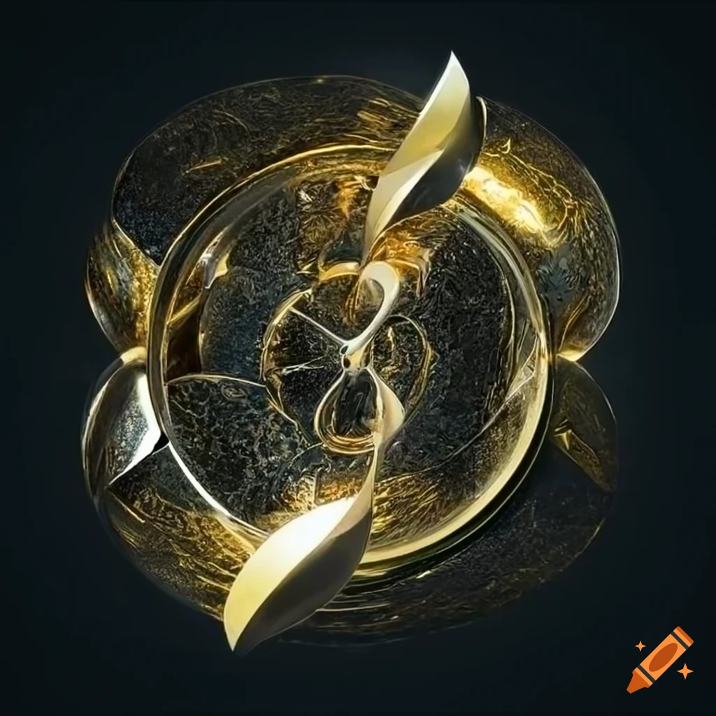 Cosmic design in gold and silver representing the balance of sun and ...