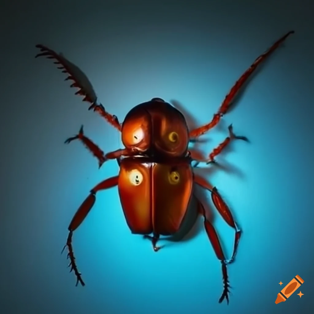 Robot beetle seen from above on Craiyon