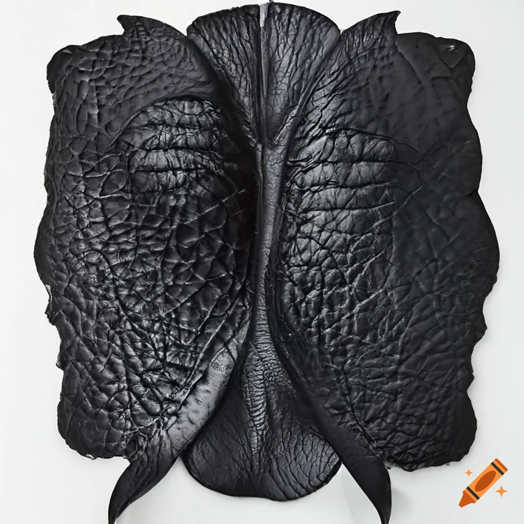 Black whale skin leather seahorse leather plastic black lily on Craiyon