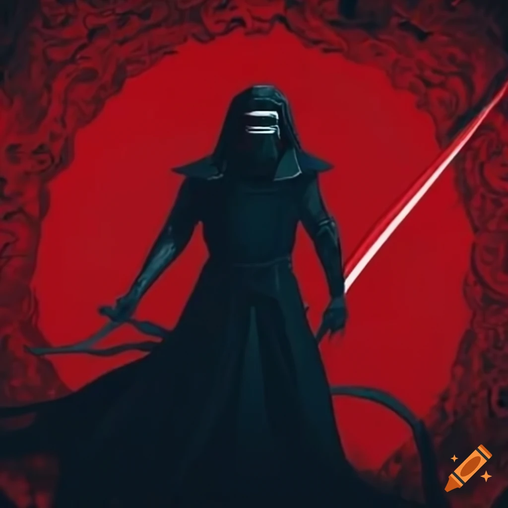 Red tentacles with kylo ren symbol on Craiyon