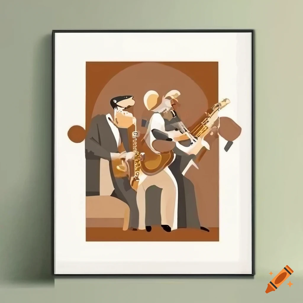 Decorative floral minimalist jazz band poster in modern art style on ...