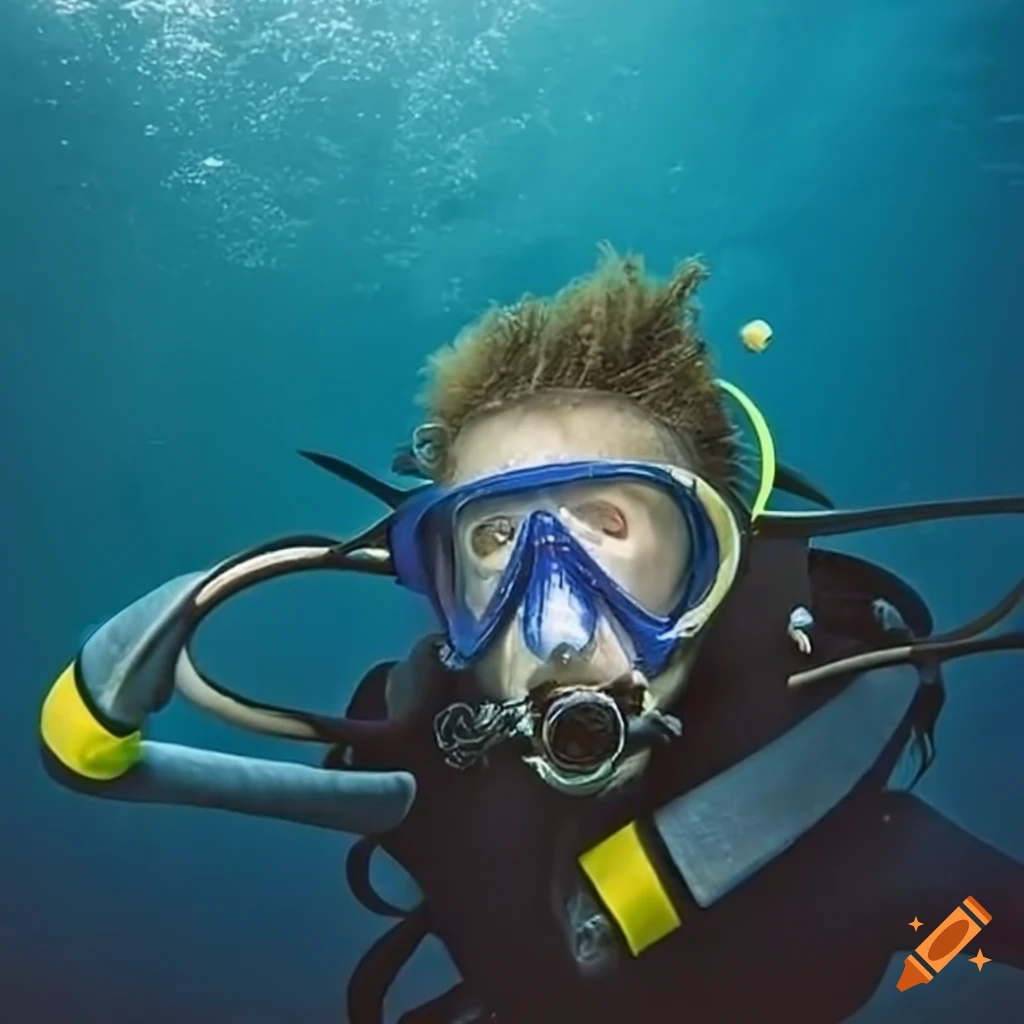 Scuba diver exploring underwater on Craiyon