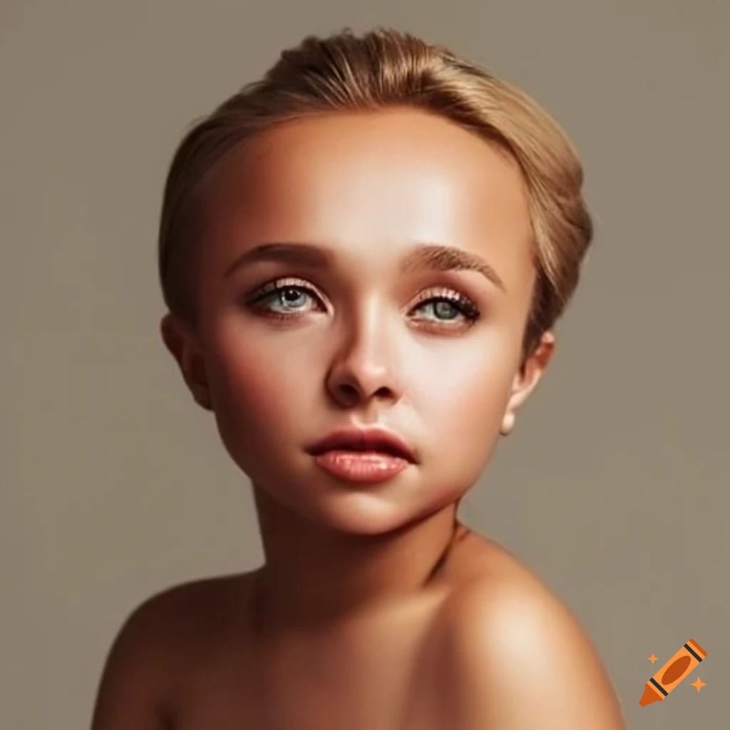 Tween model with updo hairstyle looking upward on Craiyon