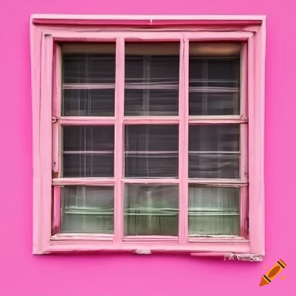 Window on a pink wall on Craiyon