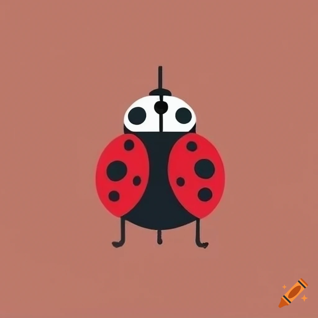 Flat design lady bug on Craiyon