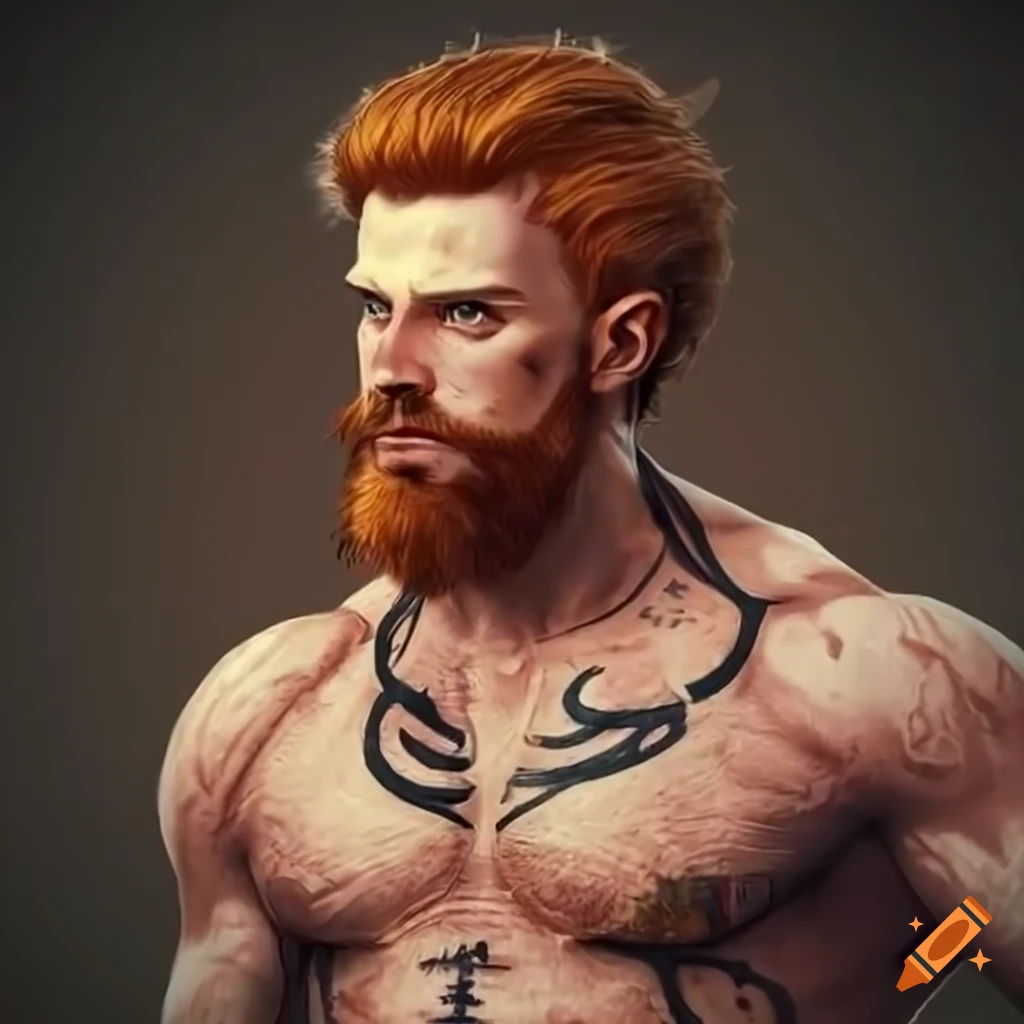 Muscular man with a great axe in a medieval fantasy world on Craiyon