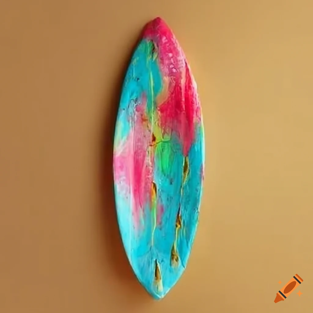 Paper mache surfboard on Craiyon