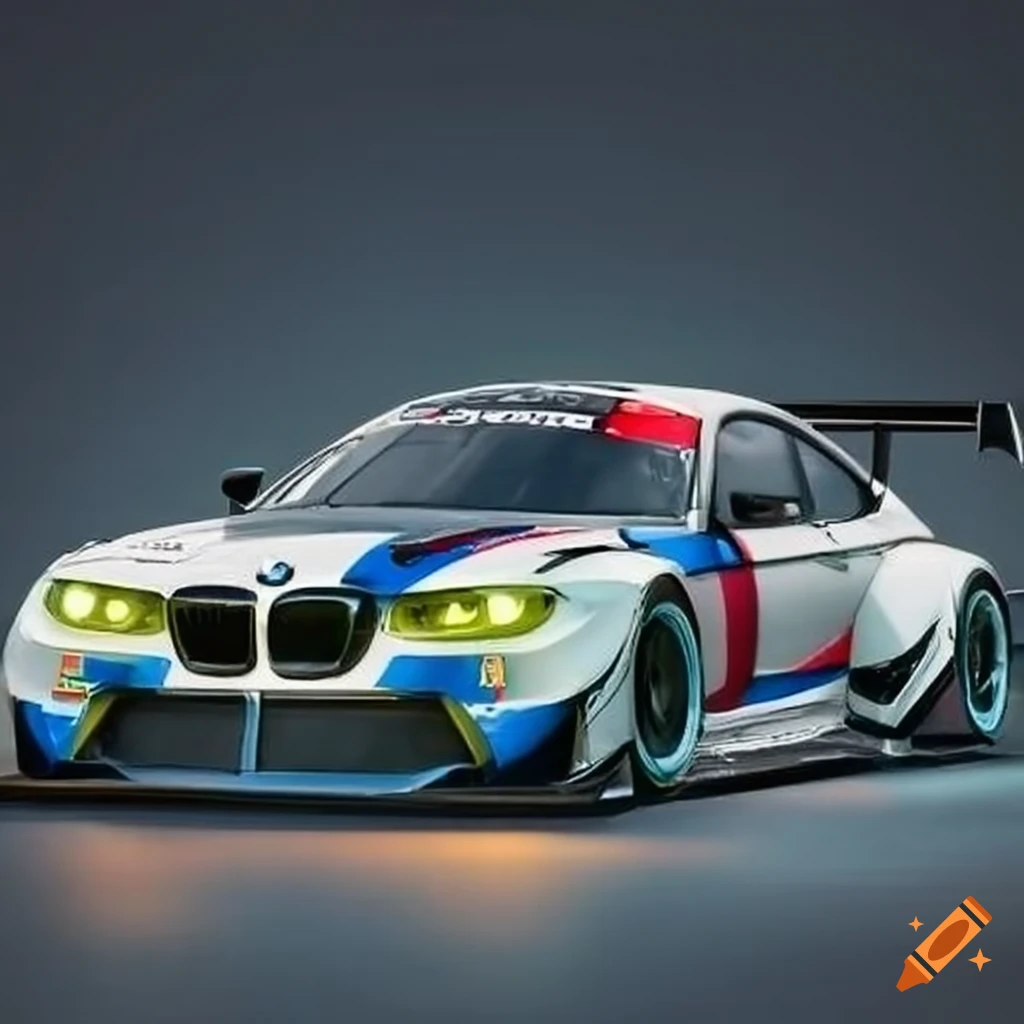 Bmw csl -73 wide body gte at daytona raceway on Craiyon