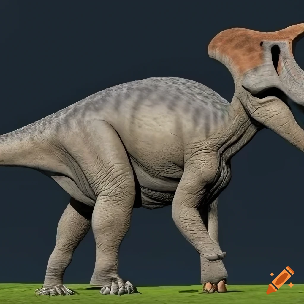 Scientifically accurate Hadrosaurus dinosaur with detailed skin texture ...