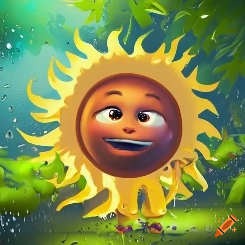 Sunny soaking up the sunshine and drinking water on Craiyon