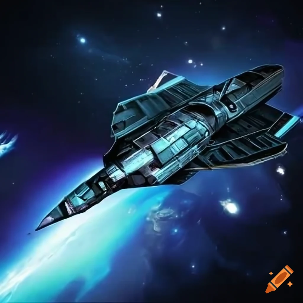 Space fighter spacecraft on Craiyon