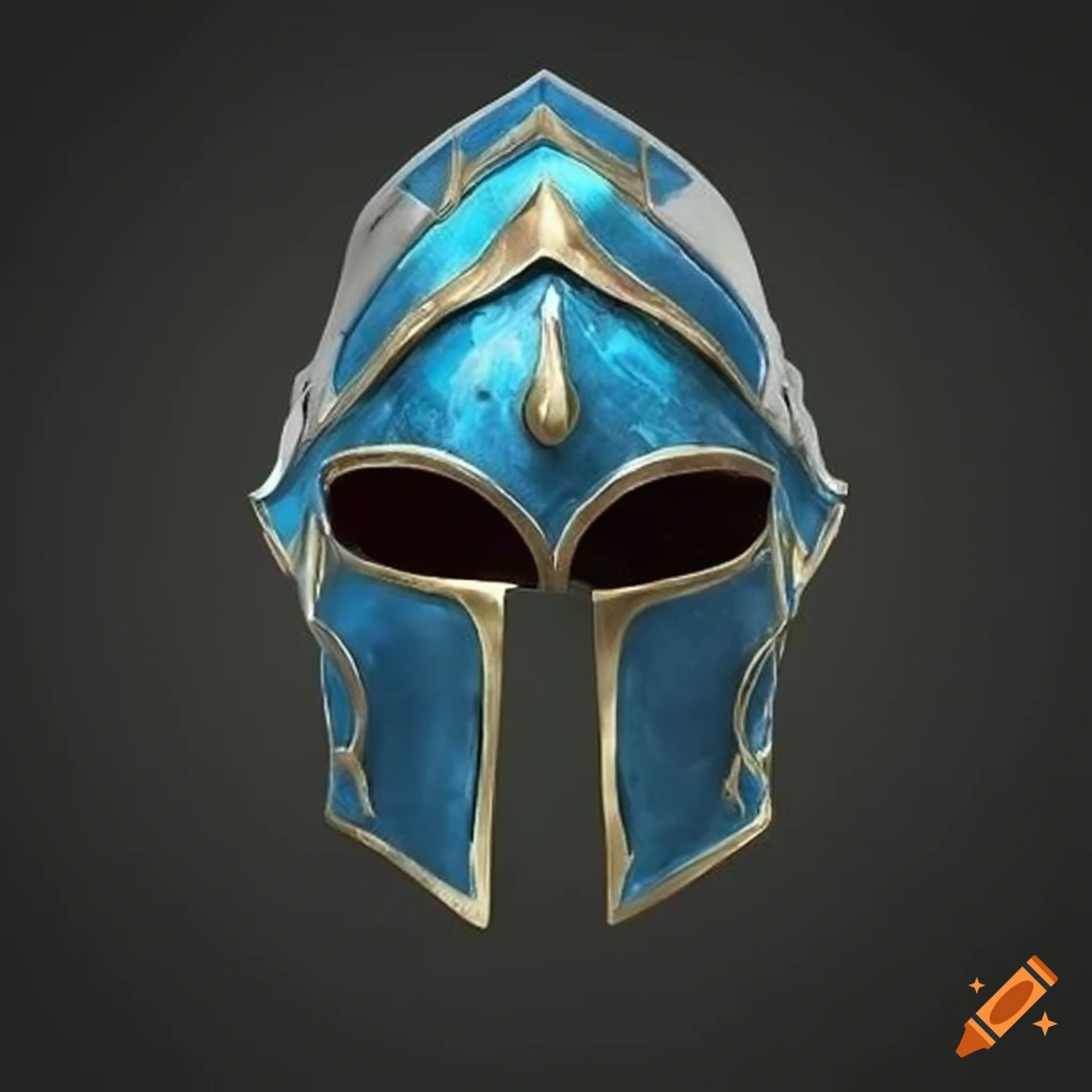 Front view of an elite champion fantasy magic helmet on Craiyon