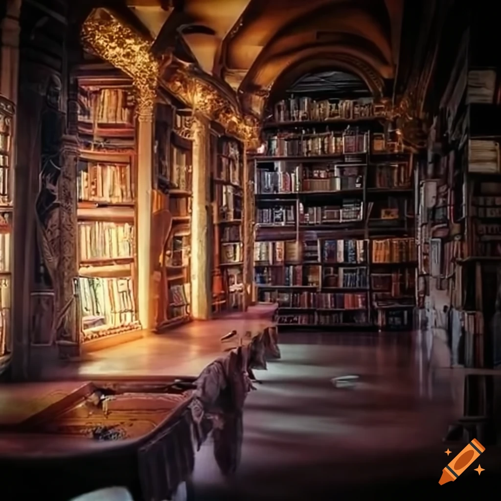 Magical library on Craiyon