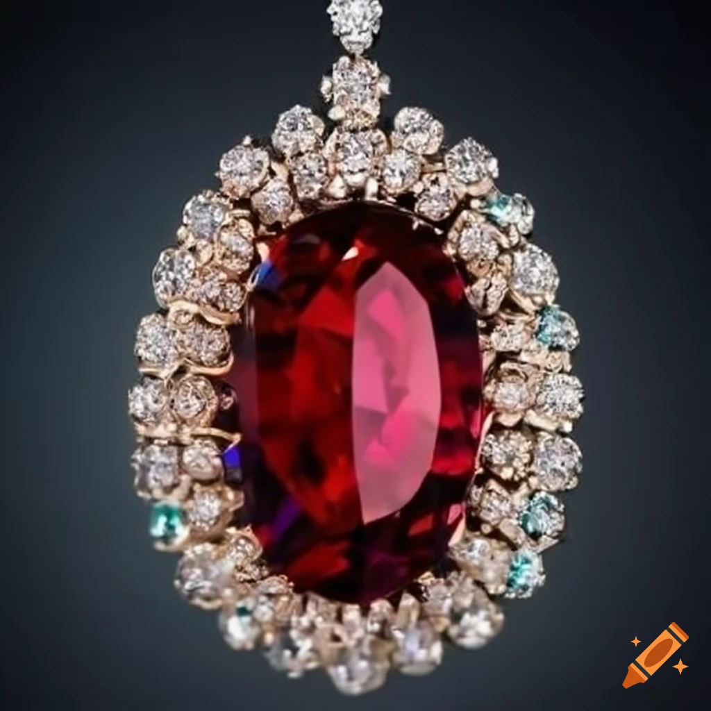 Three exquisite royal jewelry stones on display on Craiyon