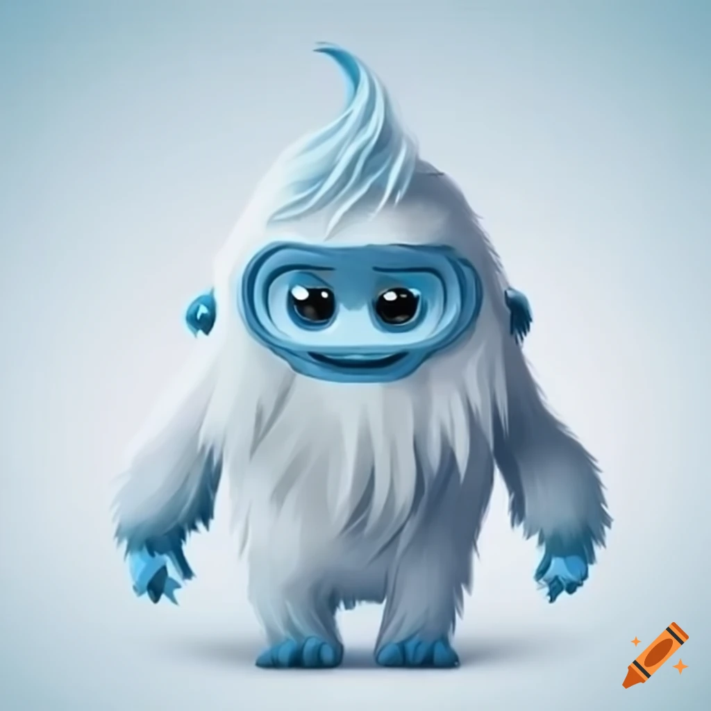 Adorable cartoon yeti on Craiyon