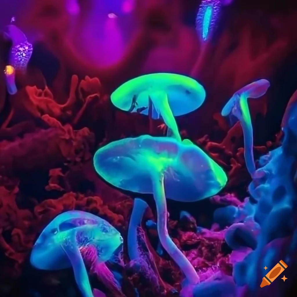 Underwater tapestry of vibrant fish, coral, and mythical creatures with ...