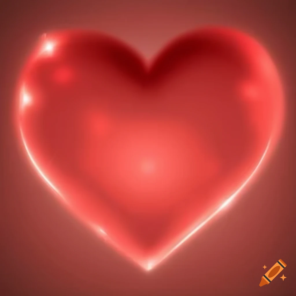 Red glowing solid heart on transparent background on Craiyon