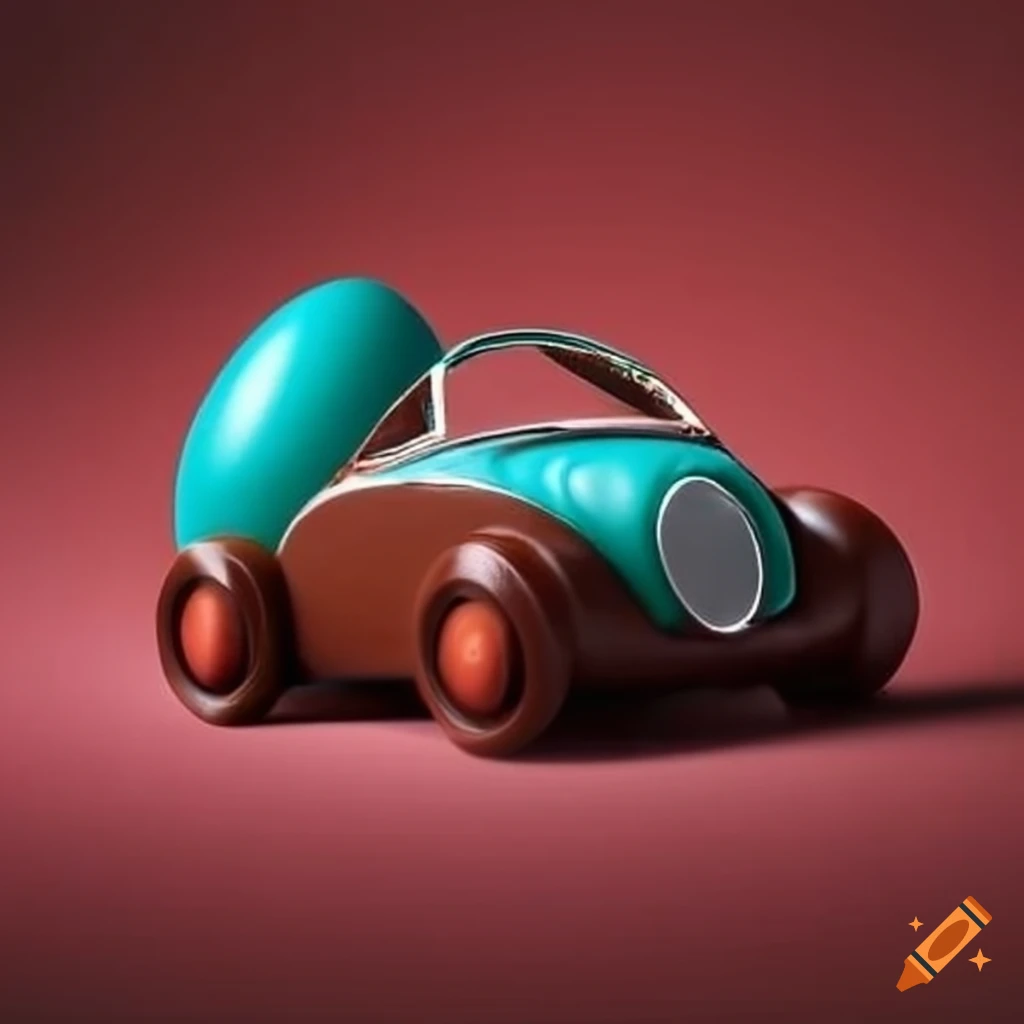 Chocolate egg-like car on Craiyon