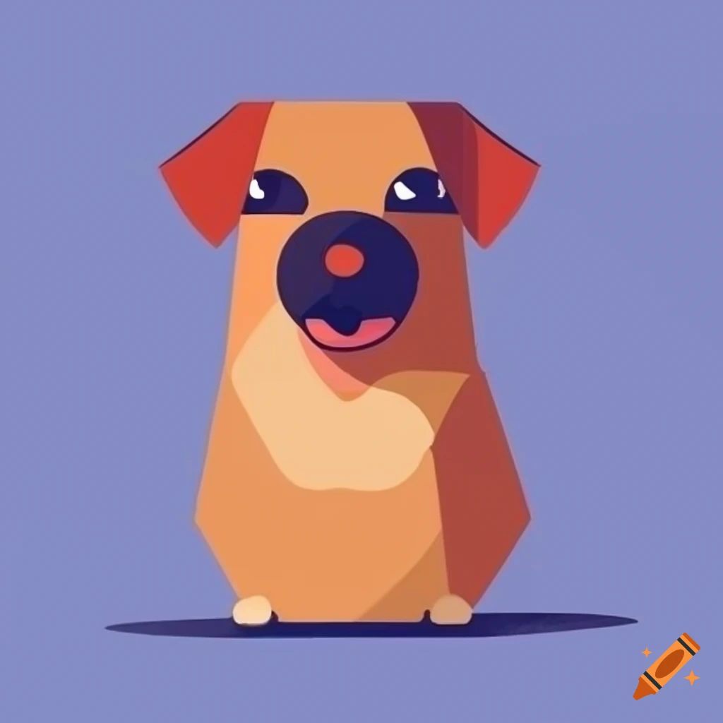 Flat design dog illustration on Craiyon