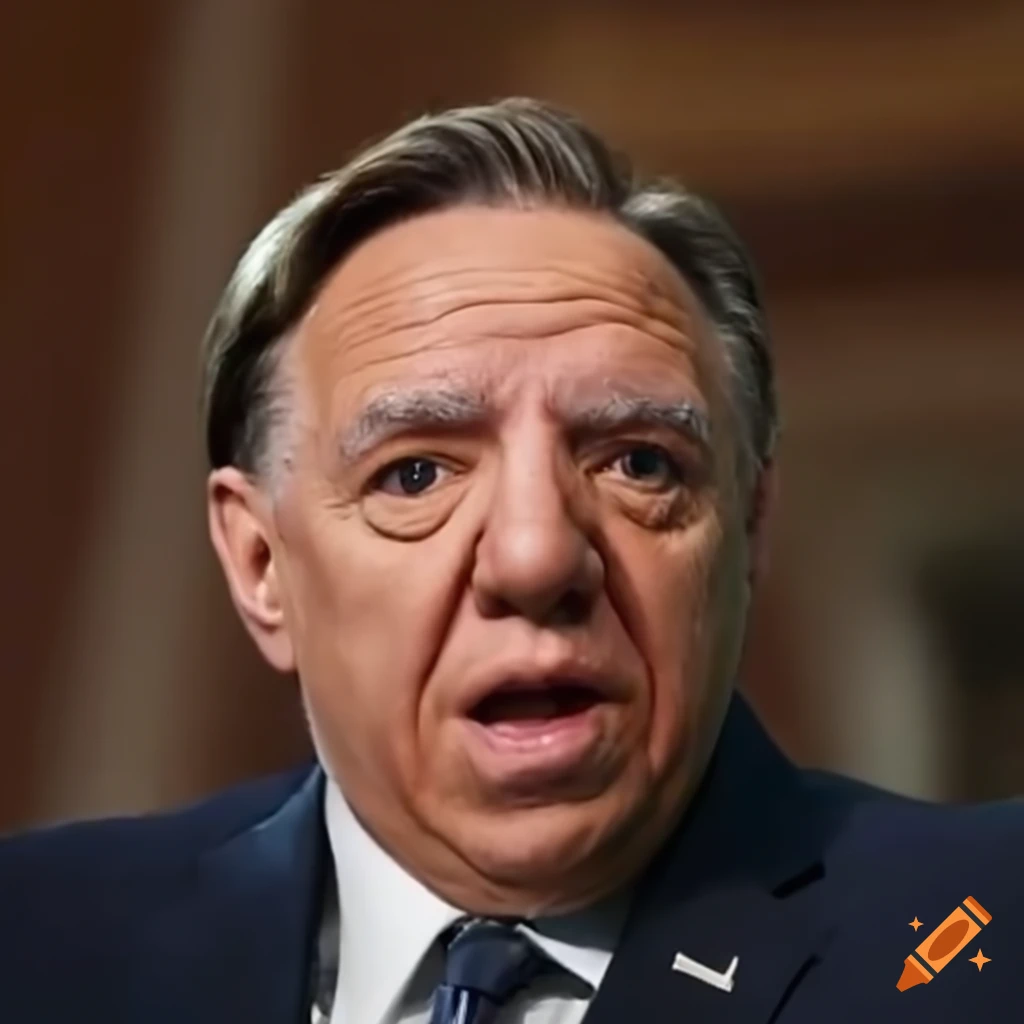 Francois legault parody in a humorous scene on Craiyon