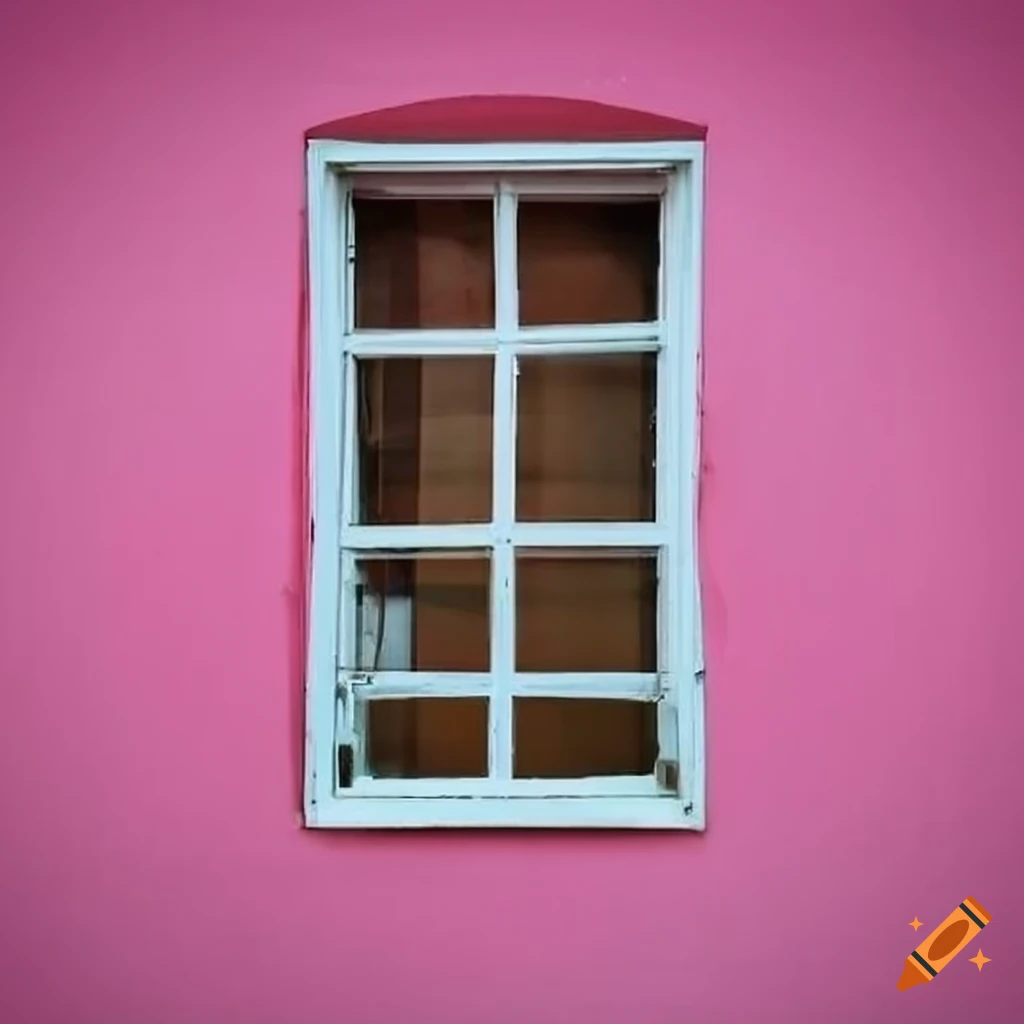 Window on a pink wall on Craiyon