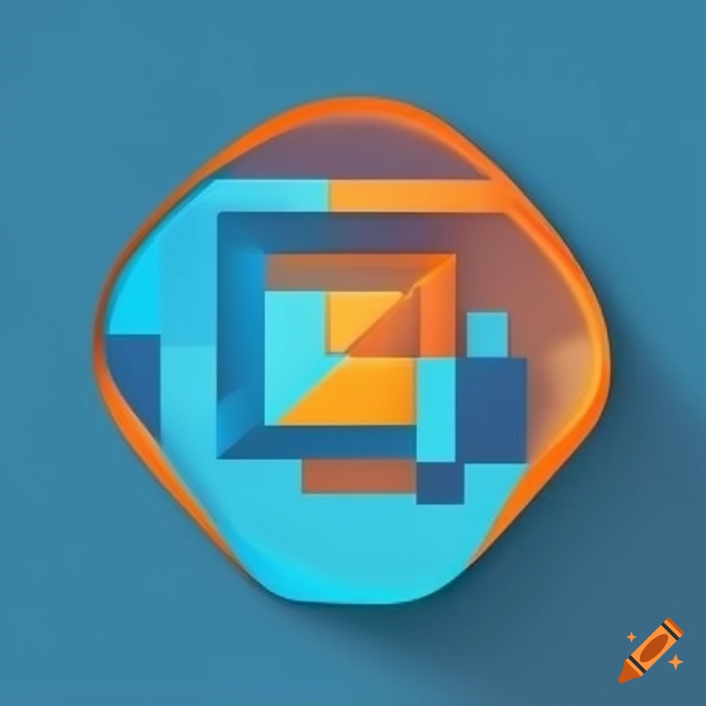 Square icon for Developer Empowerment team in blue and orange on Craiyon