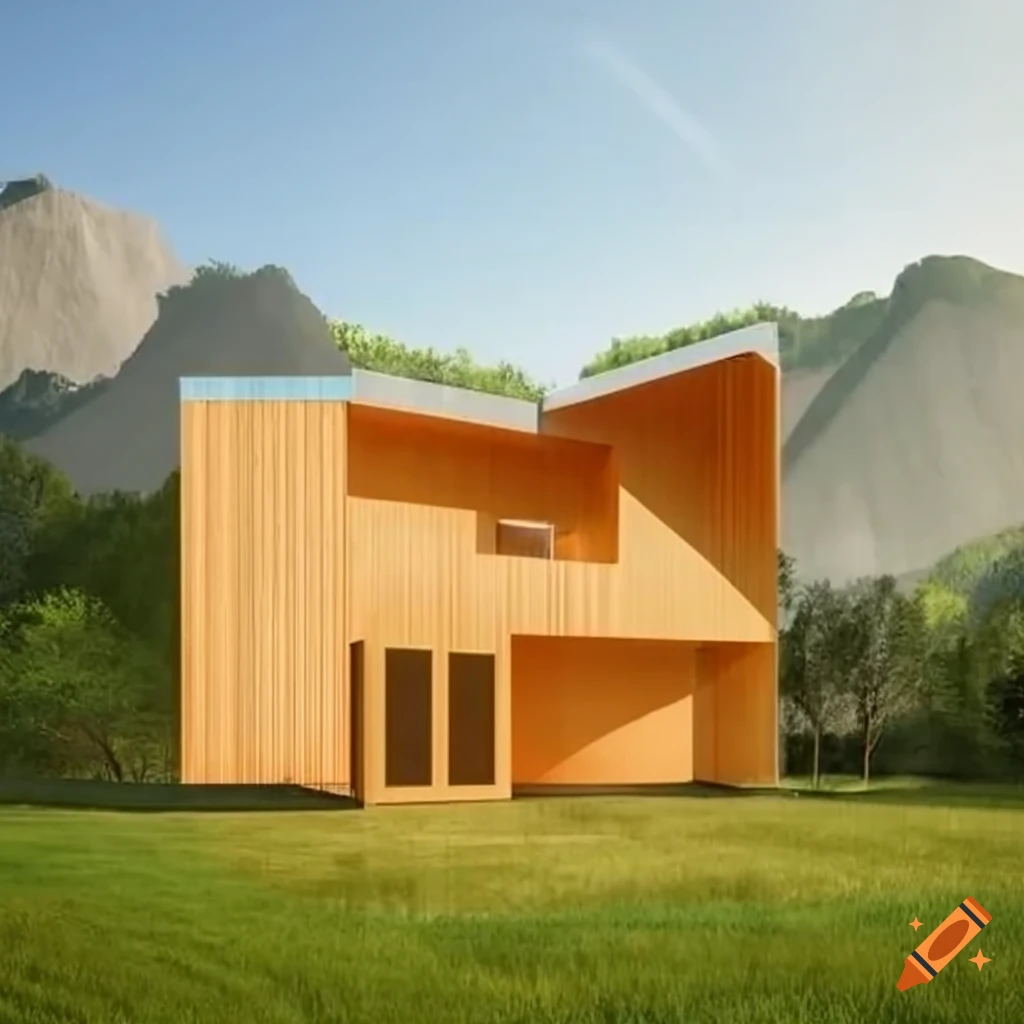 Architect building a sustainable house made of mass timber in a ...