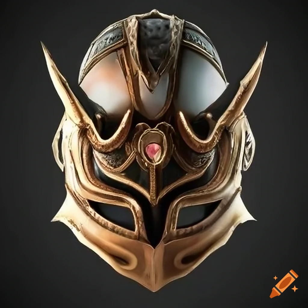 Front view of an elite champion fantasy magic helmet on Craiyon