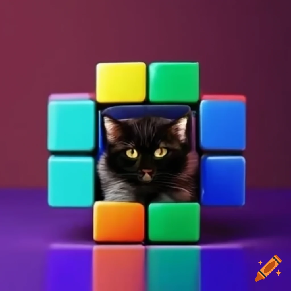 Cat solving rubik's cube on Craiyon