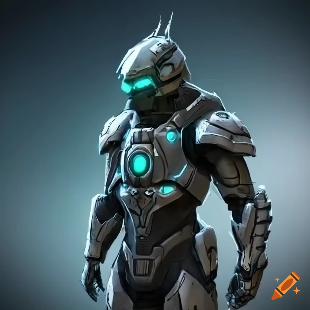 Futuristic space armor with an ankylosaurus on Craiyon